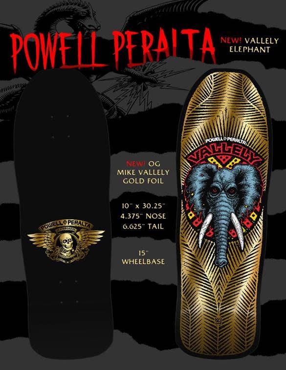 Pre-Order Now: Powell Peralta Mike Vallely Elephant Classic Deck (Gold ...