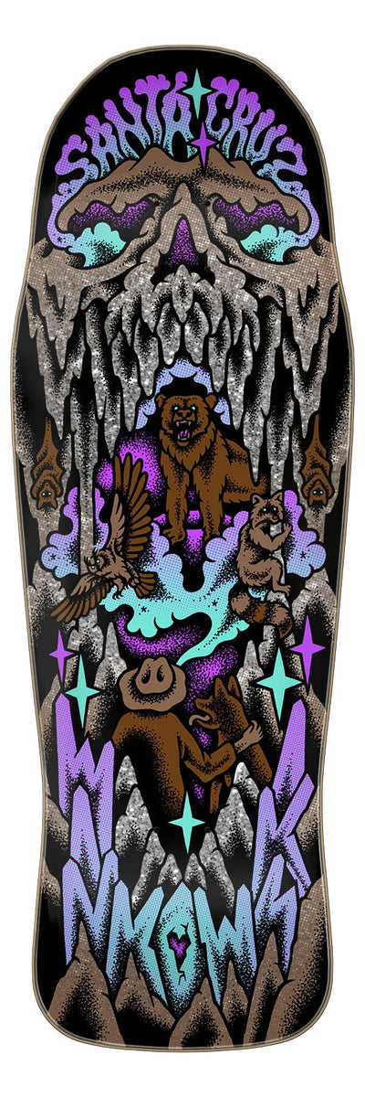 10.34in x 30.54in Winkowski Crystal Cave Shaped Santa Cruz Skateboard ...